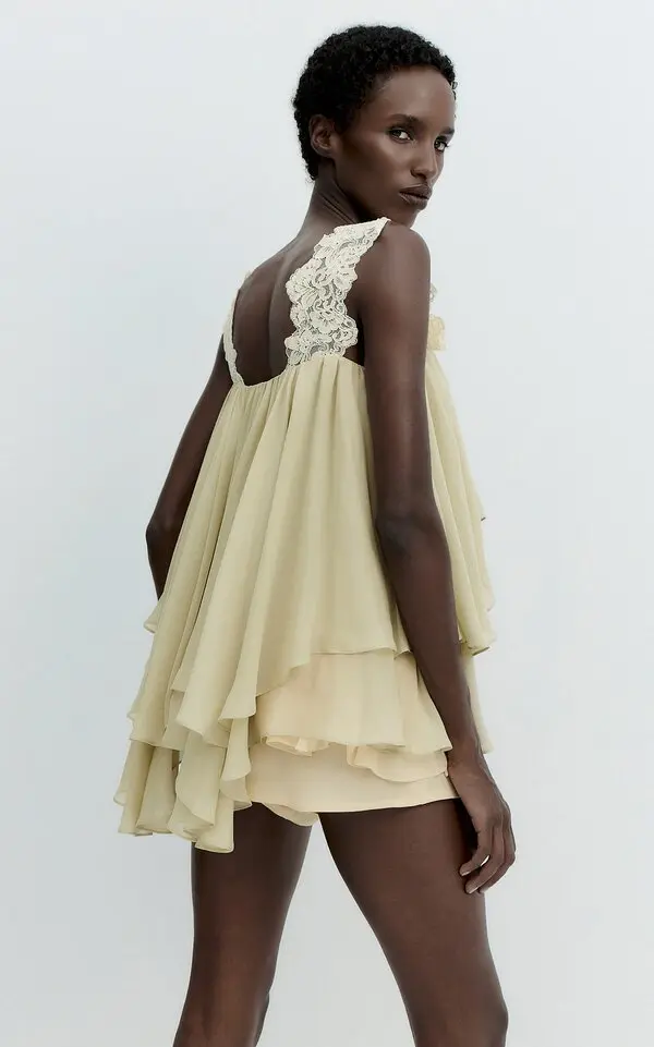 DE LA VALI Briar Sheer Chiffon Top