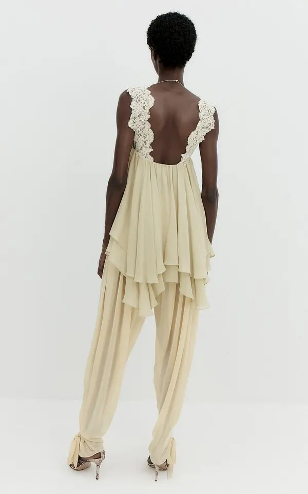 DE LA VALI Ines Sheer Balloon Trousers
