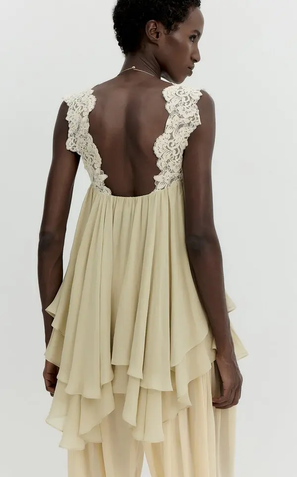 DE LA VALI Ines Sheer Balloon Trousers