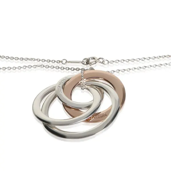 Tiffany & Co. Sterling Silver & Rubedo Large Model 1837 Pendant