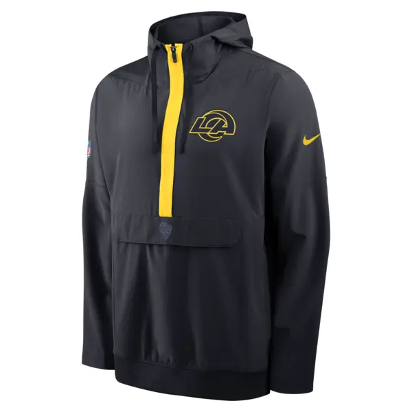 Nike Los Angeles Rams Rivalries Collection Sideline Anorak Nfl 1/2-zip Hooded Jacket - Blue