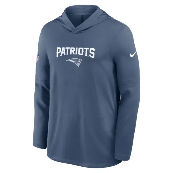 Nike New England Patriots Rivalries Collection Sideline Dri-fit Nfl Long-sleeve Hooded Top - Blue
