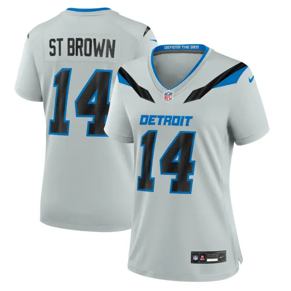 Nike Amon-ra St. Brown Detroit Lions Rivalries Collection Nfl Game Jersey - Grey