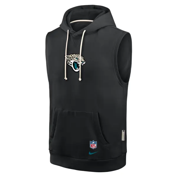 Nike Jacksonville Jaguars Rivalries Collection Sideline Dri-fit Nfl Sleeveless Pullover Hoodie - Black
