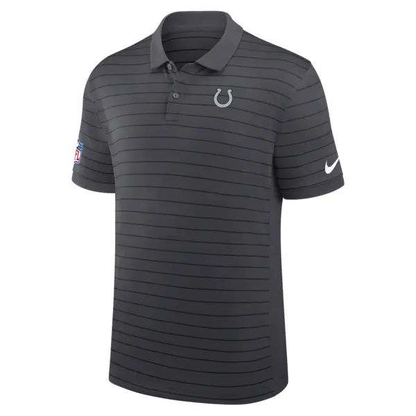 Nike Indianapolis Colts Rivalries Collection Sideline Victory Striped Dri-fit Nfl Polo - Grey