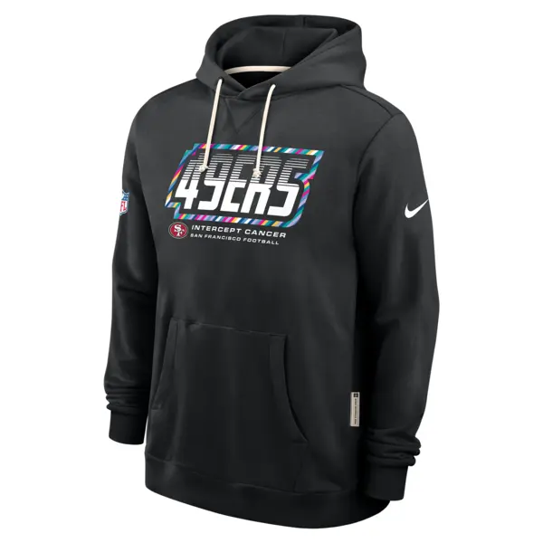 Nike San Francisco 49ers Crucial Catch Sideline Standard Issue Dri-fit Nfl Pullover Hoodie - Black