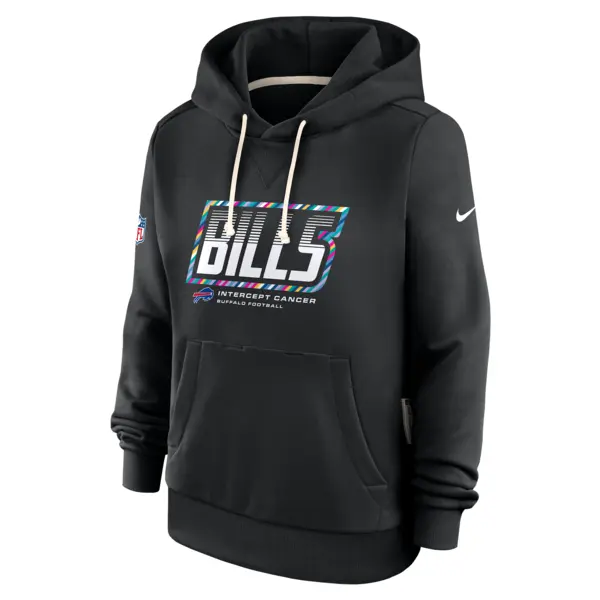 Nike Buffalo Bills Crucial Catch Standard Issue Dri-fit Nfl Pullover Hoodie - Black