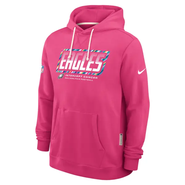 Nike Philadelphia Eagles Crucial Catch Sideline Standard Issue Dri-fit Nfl Pullover Hoodie - Pink