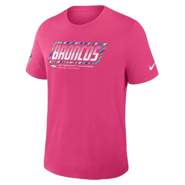 Nike Denver Broncos Crucial Catch Sideline Dri-fit Nfl T-shirt - Pink