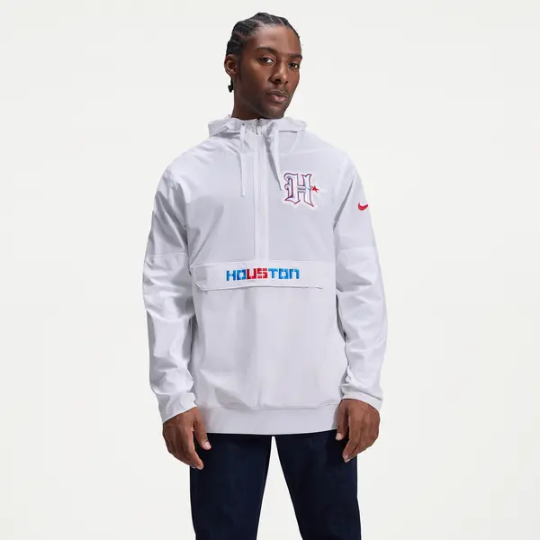 Nike Houston Texans Rivalries Collection Sideline Anorak Nfl 1/2-zip Hooded Jacket - White