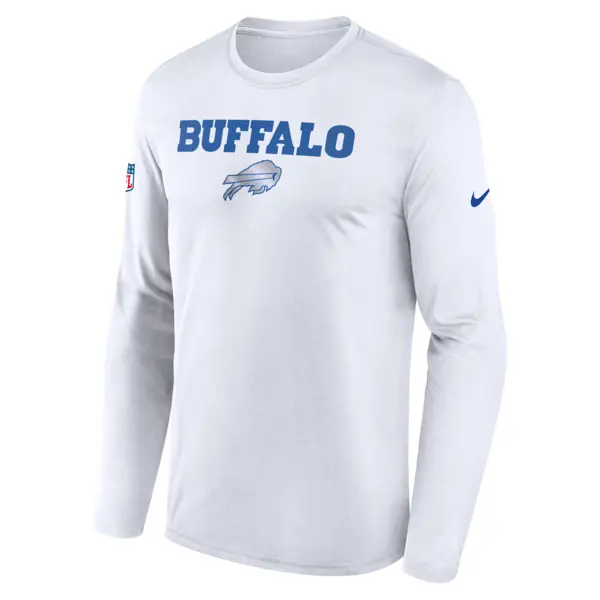 Nike Buffalo Bills Rivalries Collection Sideline Legend Dri-fit Nfl Long-sleeve T-shirt - White