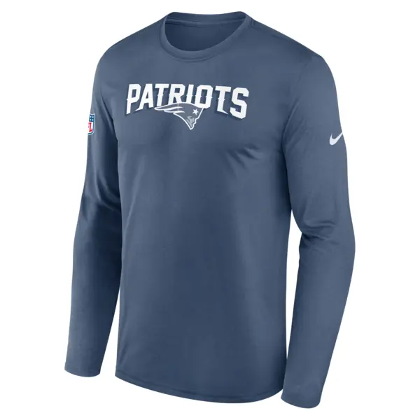 Nike New England Patriots Rivalries Collection Sideline Legend Dri-fit Nfl Long-sleeve T-shirt - Blue