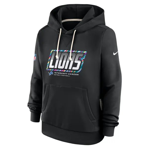 Nike Detroit Lions Crucial Catch Standard Issue Dri-fit Nfl Pullover Hoodie - Black