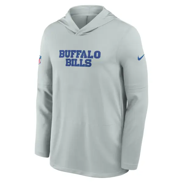 Nike Buffalo Bills Rivalries Collection Sideline Dri-fit Nfl Long-sleeve Hooded Top - Grey
