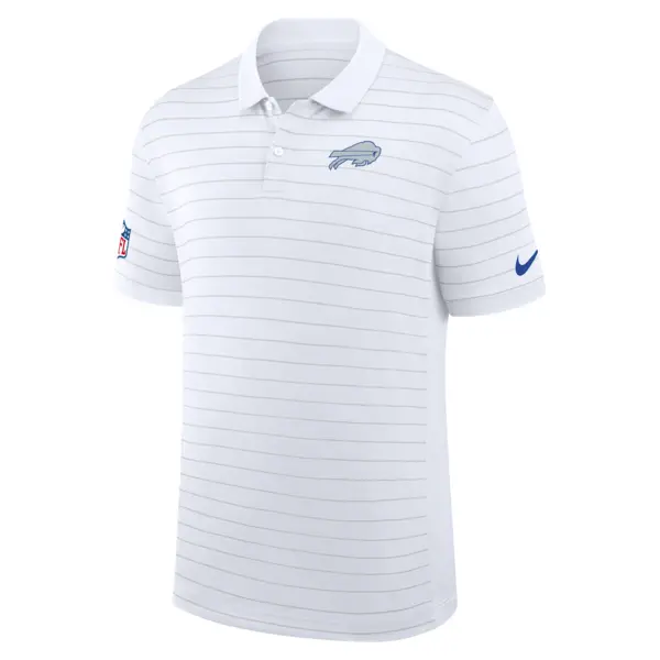 Nike Buffalo Bills Rivalries Collection Sideline Victory Striped Dri-fit Nfl Polo - White