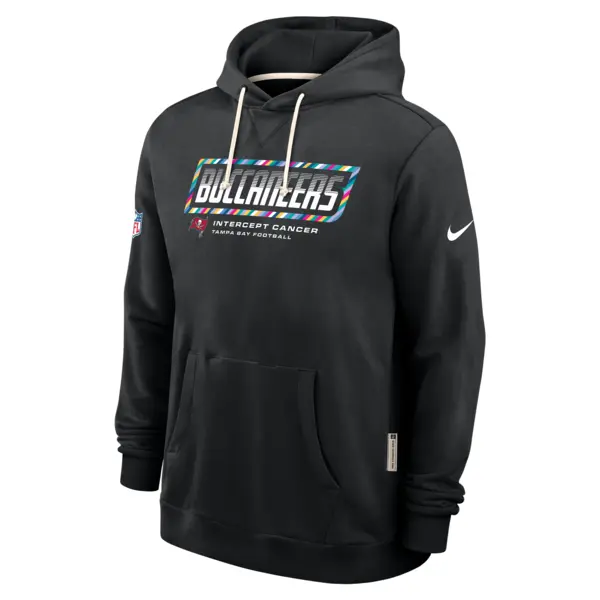 Nike Tampa Bay Buccaneers Crucial Catch Sideline Standard Issue Dri-fit Nfl Pullover Hoodie - Black