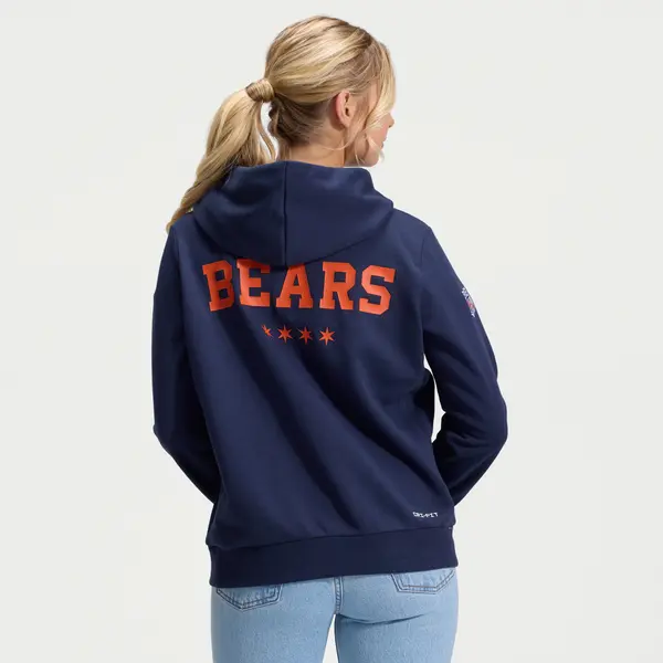 Nike Chicago Bears Rivalries Collection Sideline Dri-fit Nfl Pullover Hoodie - Blue