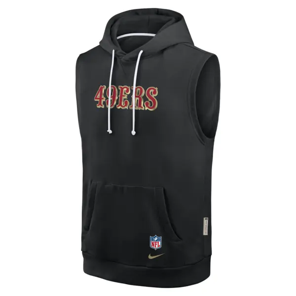 Nike San Francisco 49ers Rivalries Collection Sideline Dri-fit Nfl Sleeveless Pullover Hoodie - Black