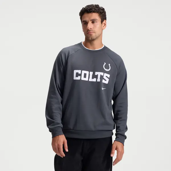 Nike Indianapolis Colts Rivalries Collection Primary Dri-fit Nfl Pullover Crew - Grey