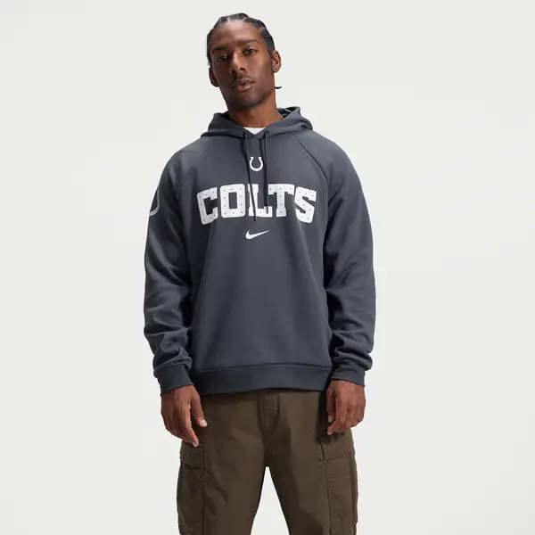 Nike Indianapolis Colts Rivalries Collection Primary Dri-fit Nfl Pullover Hoodie - Grey