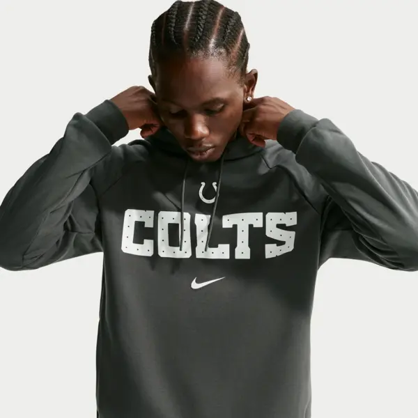 Nike Indianapolis Colts Rivalries Collection Primary Dri-fit Nfl Pullover Hoodie - Grey