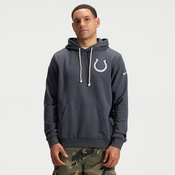 Nike Indianapolis Colts Rivalries Collection Sideline Dri-fit Nfl Pullover Hoodie - Grey