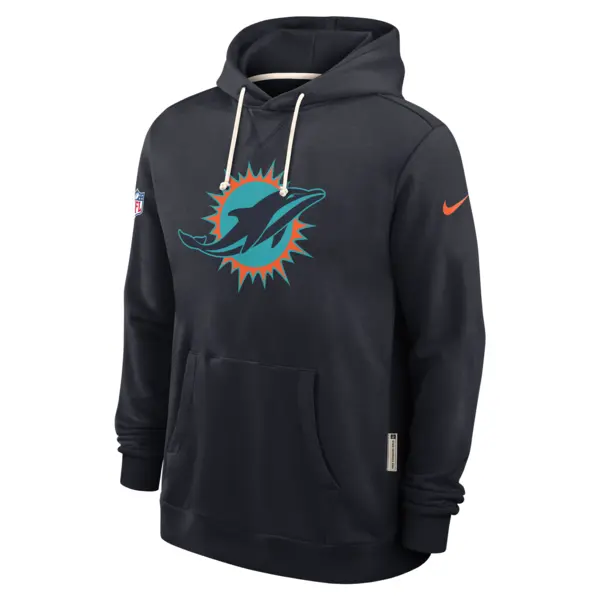 Nike Miami Dolphins Rivalries Collection Sideline Dri-fit Nfl Pullover Hoodie - Blue