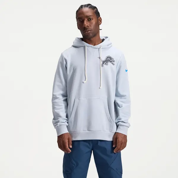 Nike Detroit Lions Rivalries Collection Sideline Dri-fit Nfl Pullover Hoodie - Grey