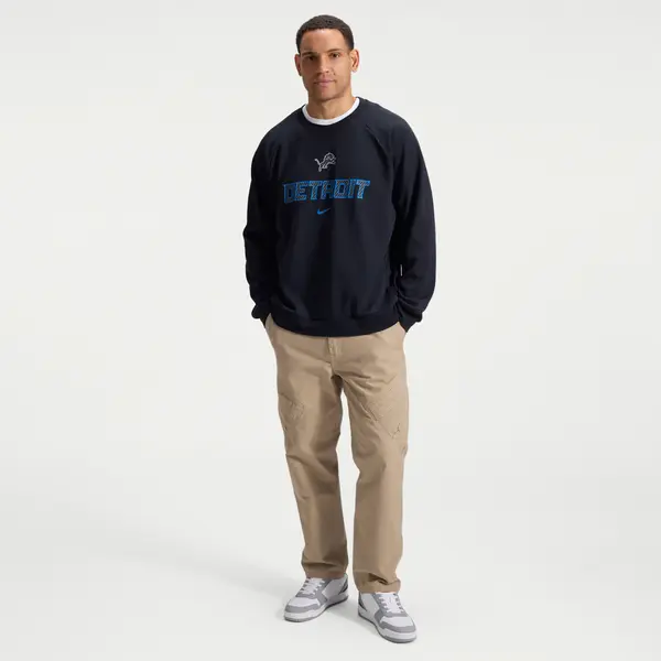 Nike Detroit Lions Rivalries Collection Primary Dri-fit Nfl Pullover Crew