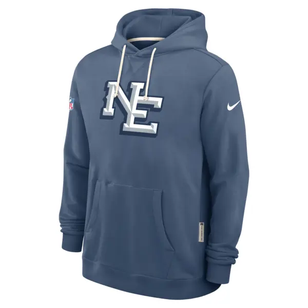 Nike New England Patriots Rivalries Collection Sideline Dri-fit Nfl Pullover Hoodie - Blue