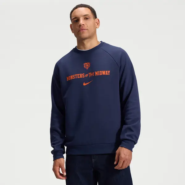Nike Chicago Bears Rivalries Collection Primary Dri-fit Nfl Pullover Crew - Blue
