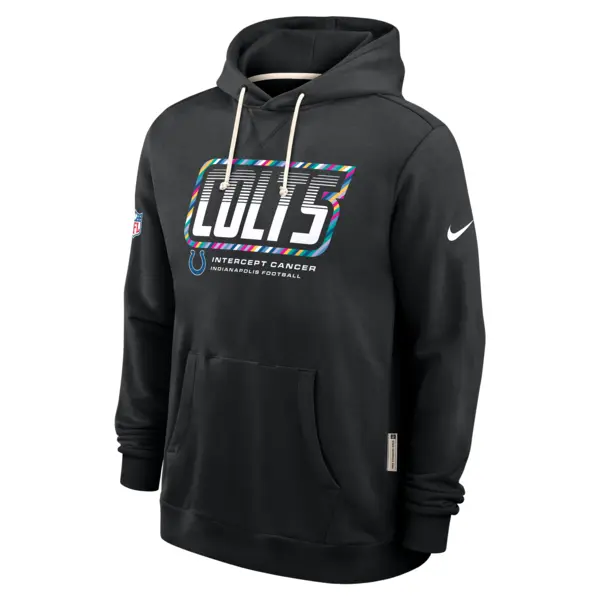 Nike Indianapolis Colts Crucial Catch Sideline Standard Issue Dri-fit Nfl Pullover Hoodie - Black