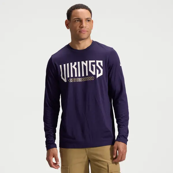 Nike Minnesota Vikings Rivalries Collection Sideline Legend Dri-fit Nfl Long-sleeve T-shirt - Purple
