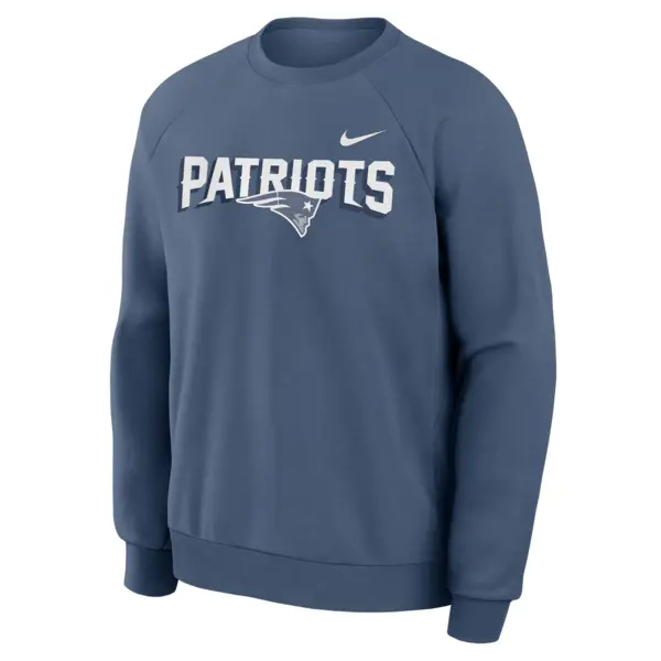 Nike New England Patriots Rivalries Collection Primary Dri-fit Nfl Pullover Crew - Blue
