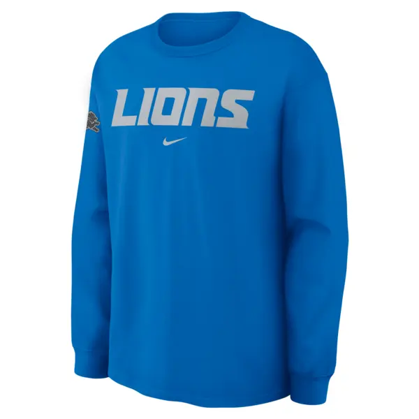 Nike Detroit Lions Rivalries Collection Max90 Nfl Long-sleeve T-shirt - Blue