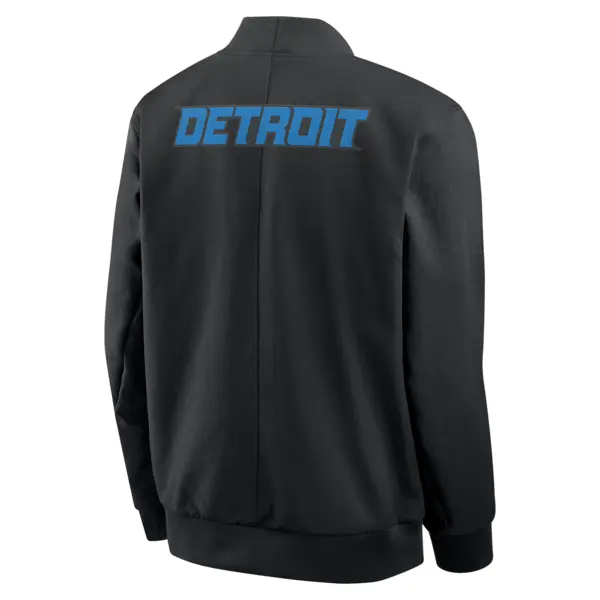 Nike Detroit Lions Rivalries Collection Sideline Nfl Full-zip Bomber Jacket - Black