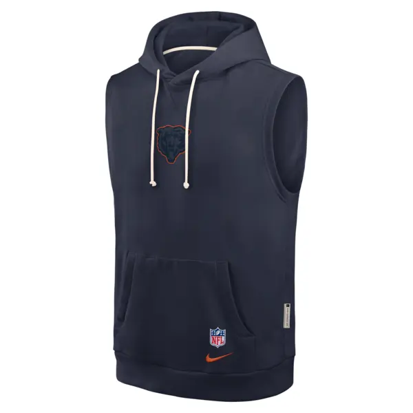 Nike Chicago Bears Rivalries Collection Sideline Dri-fit Nfl Sleeveless Pullover Hoodie - Blue