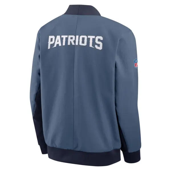 Nike New England Patriots Rivalries Collection Sideline Nfl Full-zip Bomber Jacket - Blue