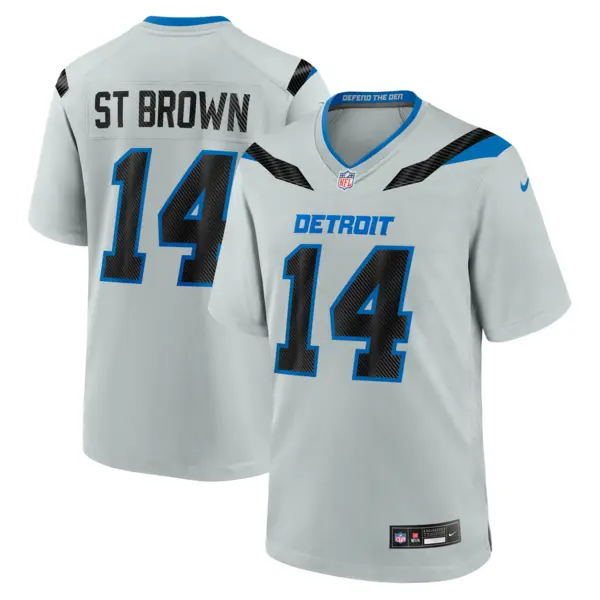Nike Amon-ra St. Brown Detroit Lions Rivalries Collection Nfl Game Jersey - Grey