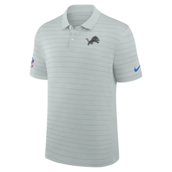 Nike Detroit Lions Rivalries Collection Sideline Victory Striped Dri-fit Nfl Polo - Grey