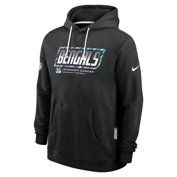Nike Cincinnati Bengals Crucial Catch Sideline Standard Issue Dri-fit Nfl Pullover Hoodie - Black