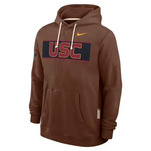 Nike Usc 2026 Military Appreciation Standard Issue Dri-fit College Pullover Hoodie - Brown