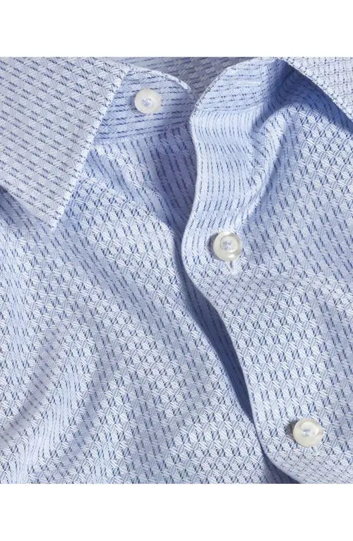 David Donahue Regular Fit Textured Dobby Dress Shirt