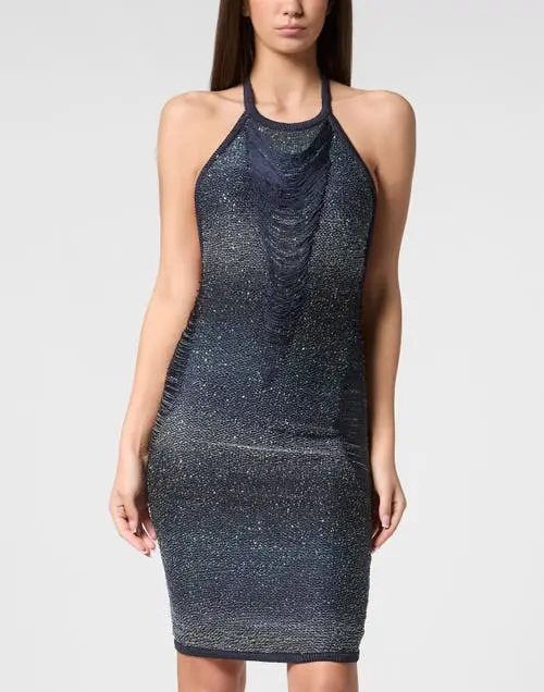 Philipp Plein Paillettes Mini Dress Multicutting