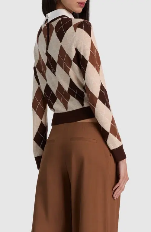 Alice + Olivia Grace Shrunken Houndstooth Sweater