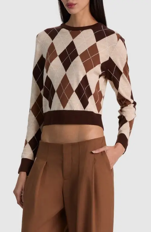 Alice + Olivia Grace Shrunken Houndstooth Sweater