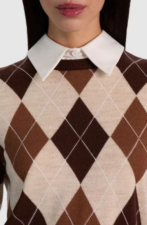 Alice + Olivia Grace Shrunken Houndstooth Sweater