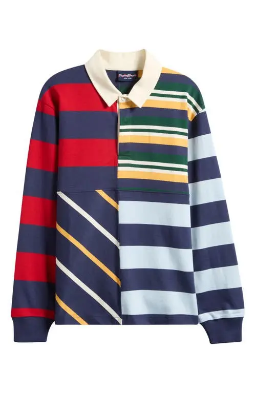 ROWING BLAZERS Harrison Pieced Stripe Rugby Shirt