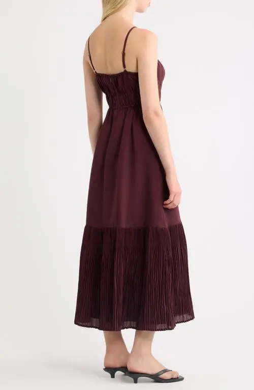 Moon River Pleated Sleeveless Maxi Dress