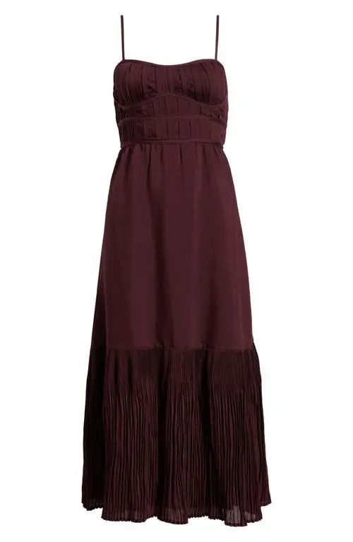 Moon River Pleated Sleeveless Maxi Dress